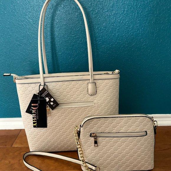 Diophy | Bags | Diophy White Vegan Leather Large Bag Small Crossbody ...